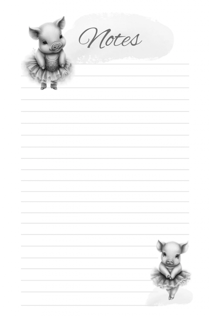 My Piggy Ballerina Notebook - Step by Step Dancewear